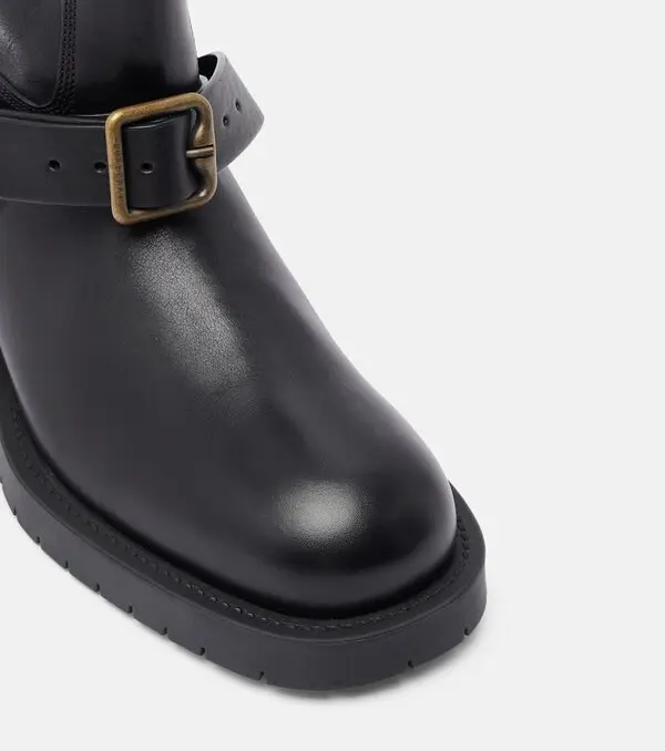 Burberry Soft Saddle Leather Mid-calf Boots
