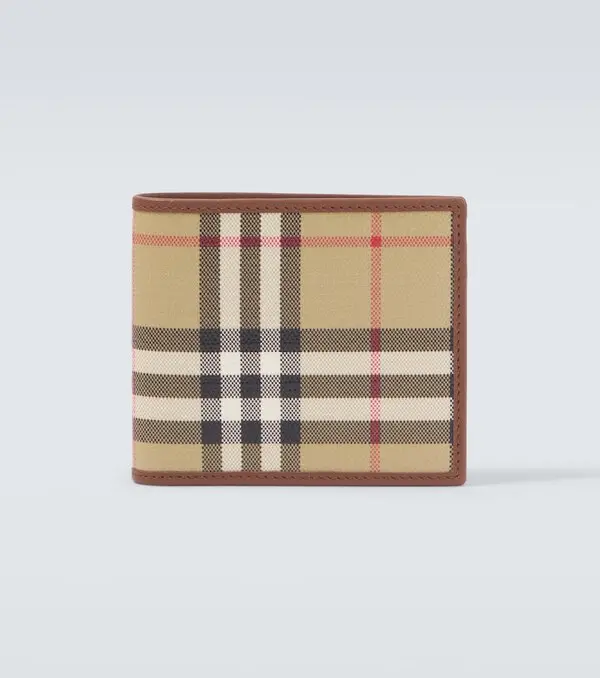 Burberry Check Canvas Bifold Wallet - Beige