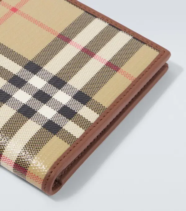 Burberry Check Canvas Bifold Wallet - Beige