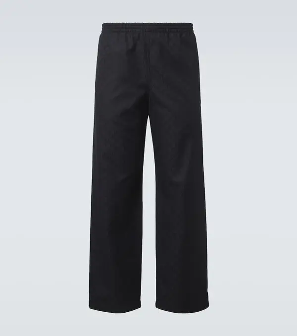 Gucci Gg Canvas Straight-leg Pants - Blue