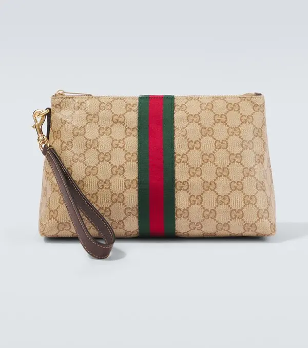 Gucci Small Gg Canvas Pouch - Beige