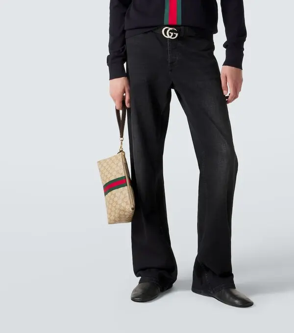 Gucci Small Gg Canvas Pouch - Beige