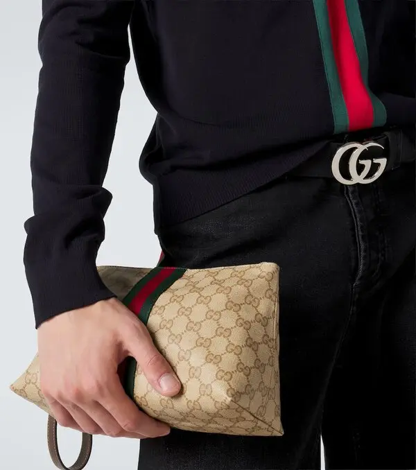 Gucci Small Gg Canvas Pouch - Beige
