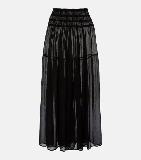 ERES Silk Chiffon Maxi Skirt - Black