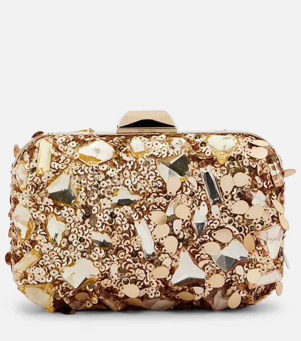 JIMMY CHOO Embellished Clutch - Gold