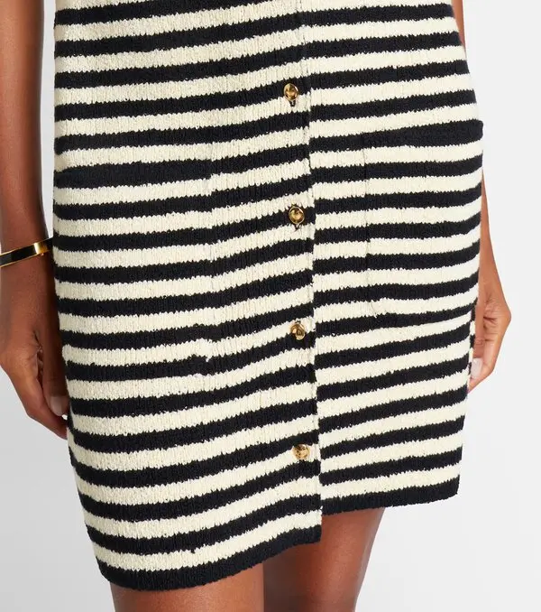 Altuzarra Mamie Striped Cotton-blend Polo Dress - Black