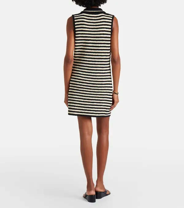 Altuzarra Mamie Striped Cotton-blend Polo Dress - Black