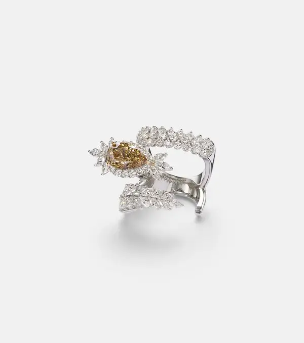 Yeprem Reign Supreme 18kt White Gold Ring With Diamonds - Silver