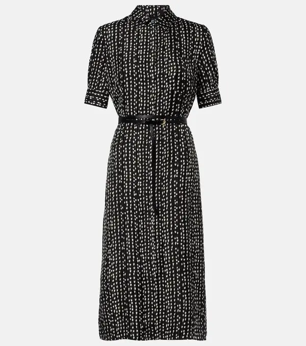 Altuzarra Silk Printed Shirt Dress - Black