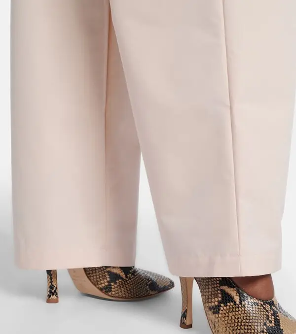 Wardrobe.NYC Pleated Cotton-blend Wide-leg Pants - Beige