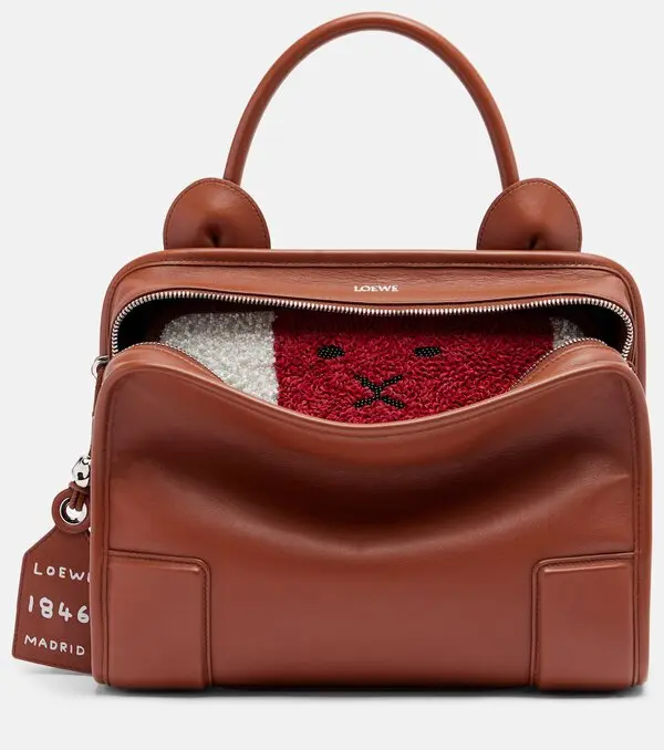 Loewe Amazona 180 Lion Medium Leather Tote Bag - Brown