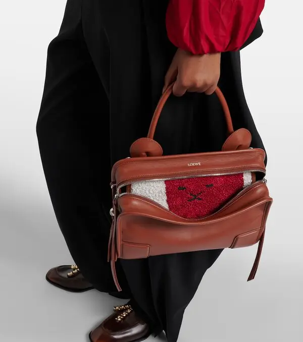 Loewe Amazona 180 Lion Medium Leather Tote Bag