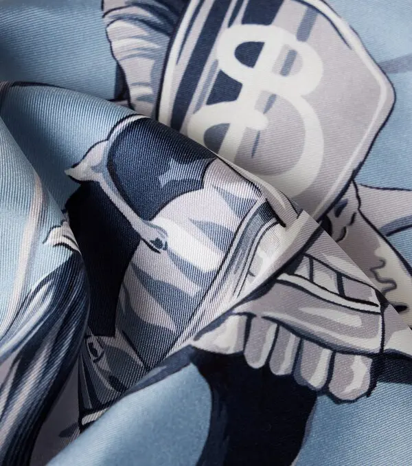 Burberry Ekd Silk Twill Scarf