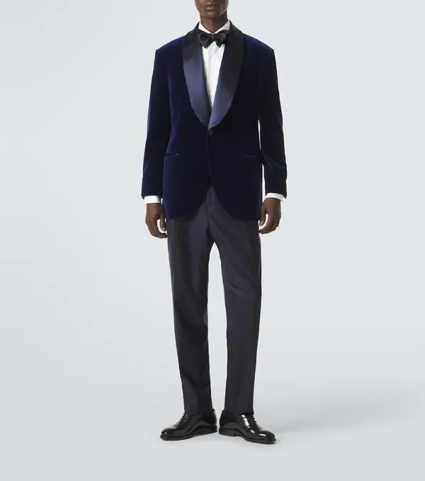 Brunello Cucinelli Pinstripe Cotton Velvet Tuxedo Jacket