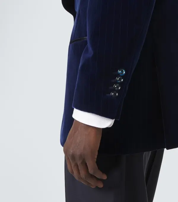 Brunello Cucinelli Pinstripe Cotton Velvet Tuxedo Jacket