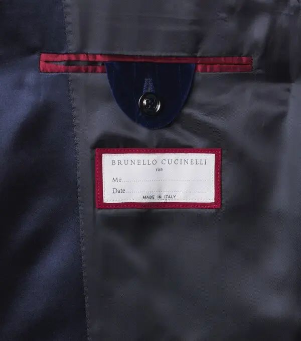 Brunello Cucinelli Pinstripe Cotton Velvet Tuxedo Jacket
