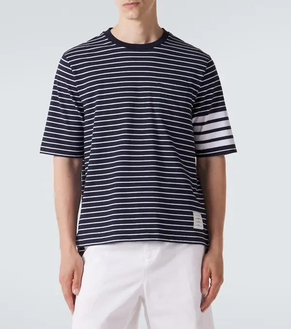 Thom Browne 4-bar Striped Cotton T-shirt