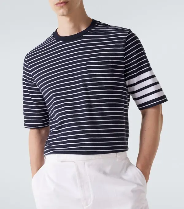 Thom Browne 4-bar Striped Cotton T-shirt