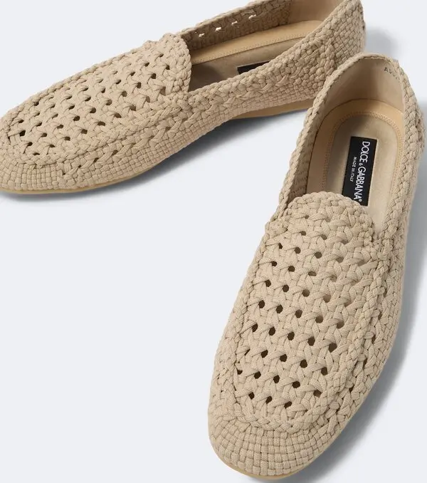 Dolce & Gabbana Woven Loafers - Beige
