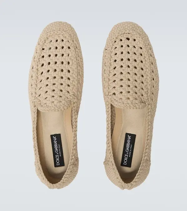 Dolce & Gabbana Woven Loafers - Beige