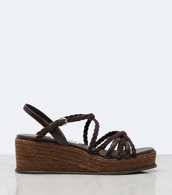 JIMMY CHOO Nyra Suede Espadrille Wedges