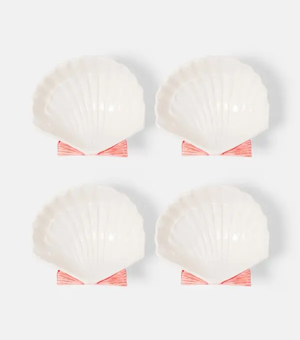 LES-OTTOMANS Set Of 4 Ceramic Side Plates - White