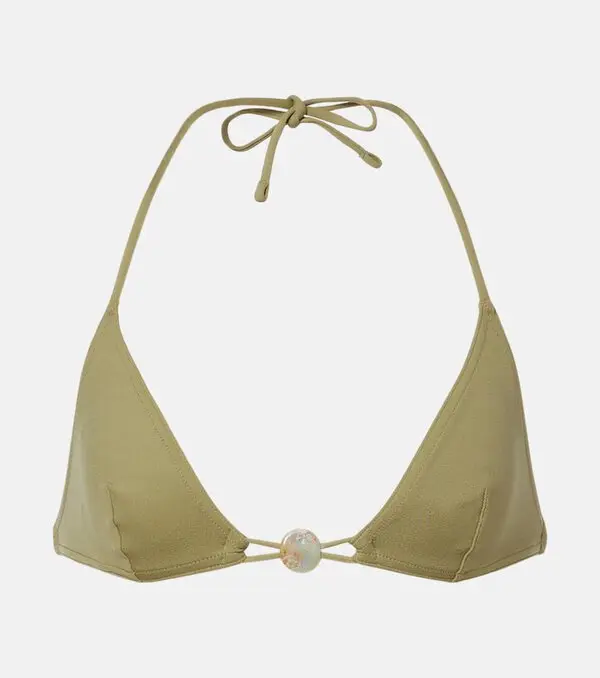 ERES Alva Embellished Bikini Top - Green