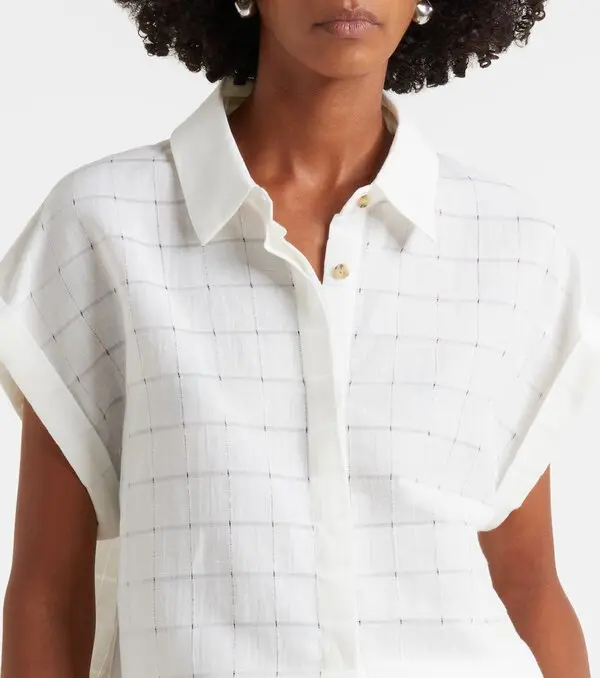 Asceno Checked Linen And Cotton Shirt