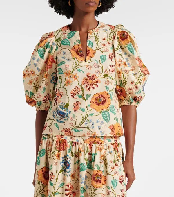 Ulla Johnson Florielle Floral Cotton Top