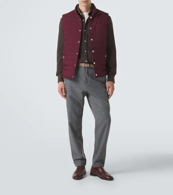 Brunello Cucinelli Tapered Wool Cargo Pants - Grey