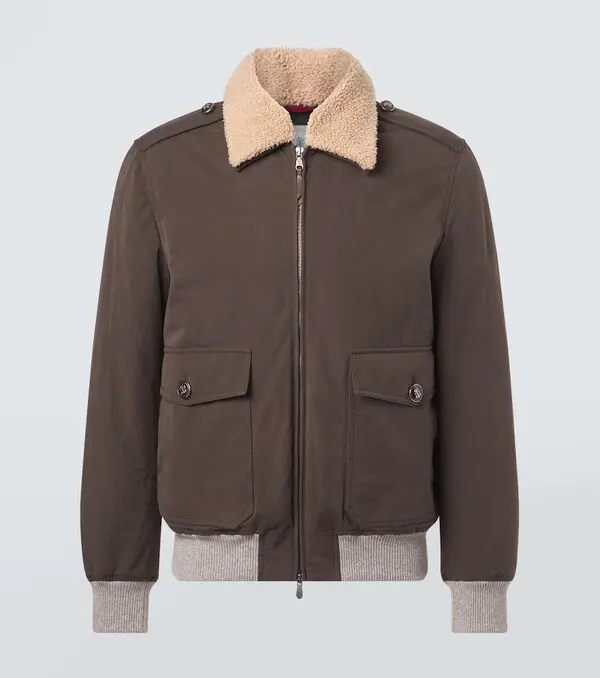 Brunello Cucinelli Shearling-trimmed Blouson Jacket - Brown