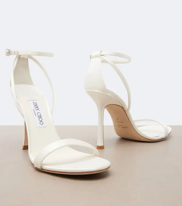 JIMMY CHOO Moza Satin Sandals - White