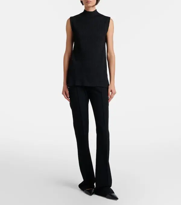 THE ROW Wool Cady Flared Trousers