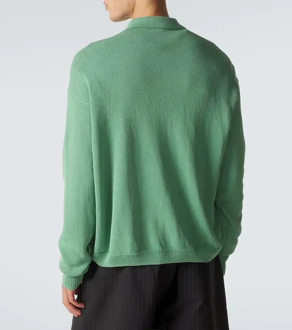Studio Nicholson Heddy Half-zip Sweater In Apple - Green