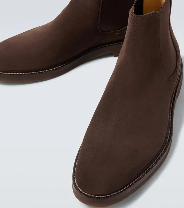 Brunello Cucinelli Suede Chelsea Boots - Brown