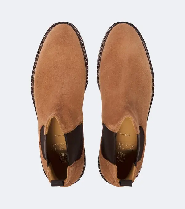 Brunello Cucinelli Suede Chelsea Boots - Brown