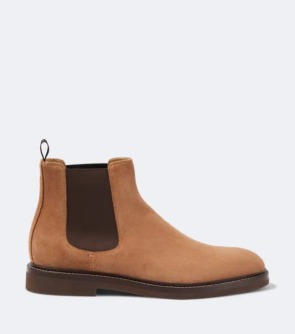 Brunello Cucinelli Suede Chelsea Boots - Brown