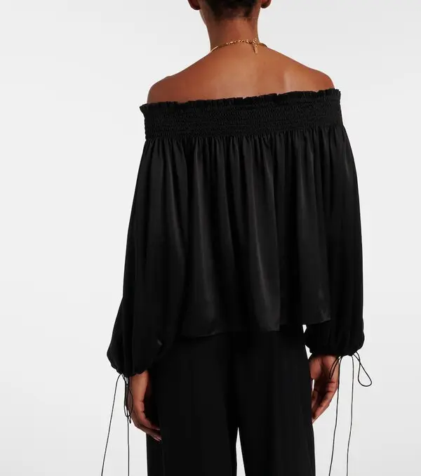 Chloé Off-shoulder Silk Satin Top