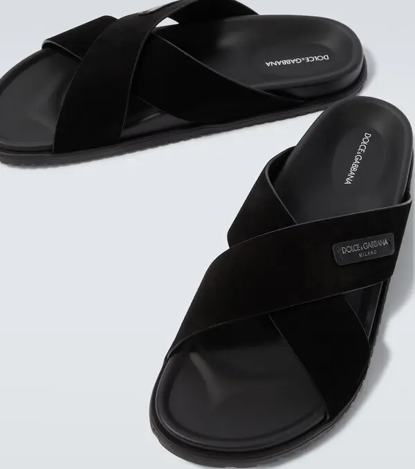 Dolce & Gabbana Suede Logo Detail Sandals