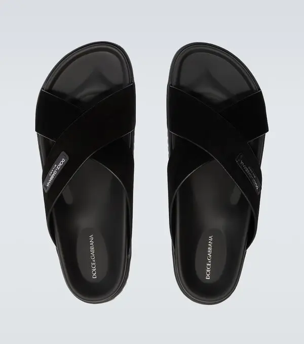 Dolce & Gabbana Suede Logo Detail Sandals