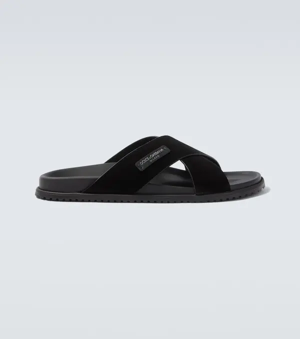 Dolce & Gabbana Suede Logo Detail Sandals