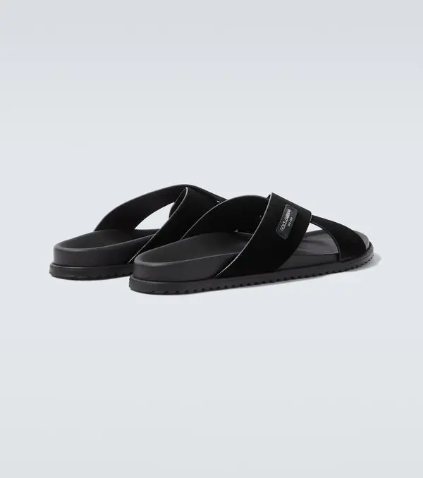 Dolce & Gabbana Suede Logo Detail Sandals
