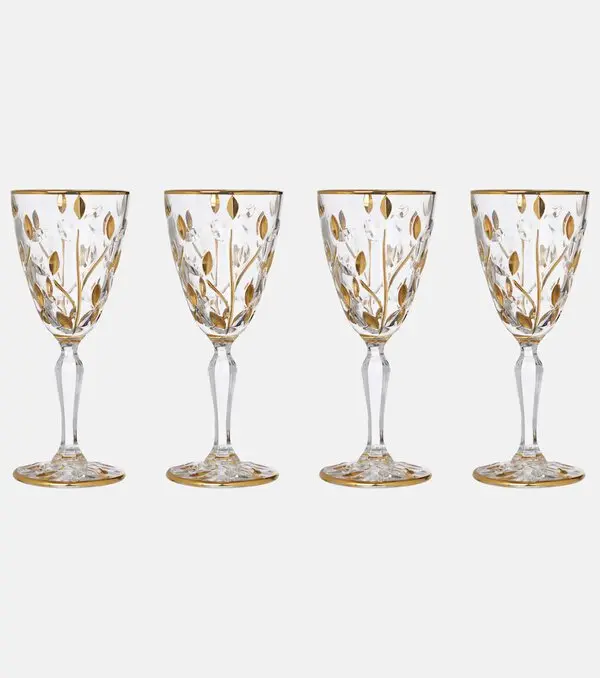LES-OTTOMANS Set Of 4 Crystal Wine Glasses - Multicoloured