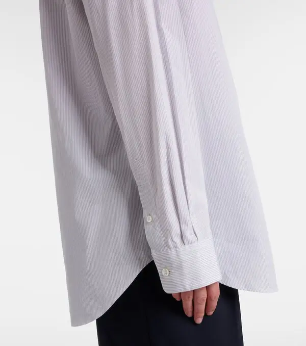 THE ROW Gavina Pinstripe Cotton Poplin Shirt - White