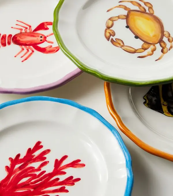 LES-OTTOMANS Set Of 4 Ceramic Dessert Plates