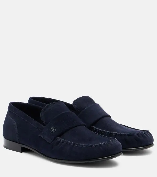 JIMMY CHOO Ellis Suede Loafers Marine - Blue