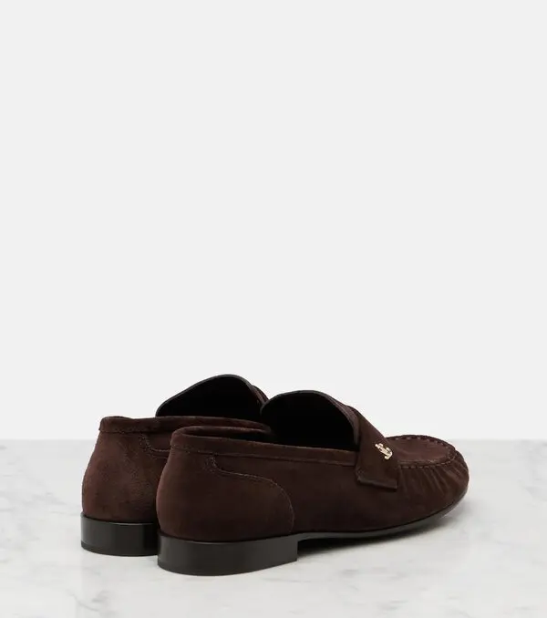 JIMMY CHOO Ellis Suede Loafers Marine - Brown