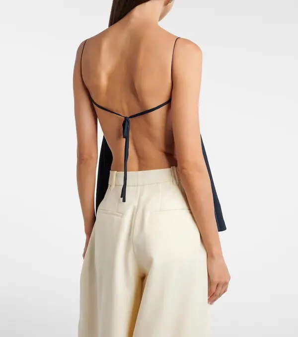 Jacquemus Voile Open-back Jersey Top - Blue