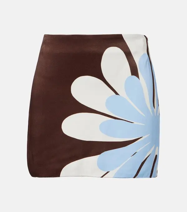 CALA DE LA CRUZ Ricci Floral Mini Skirt - Brown