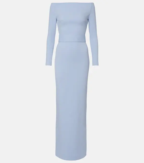 Solace London Sabina Off-shoulder Gown - Blue